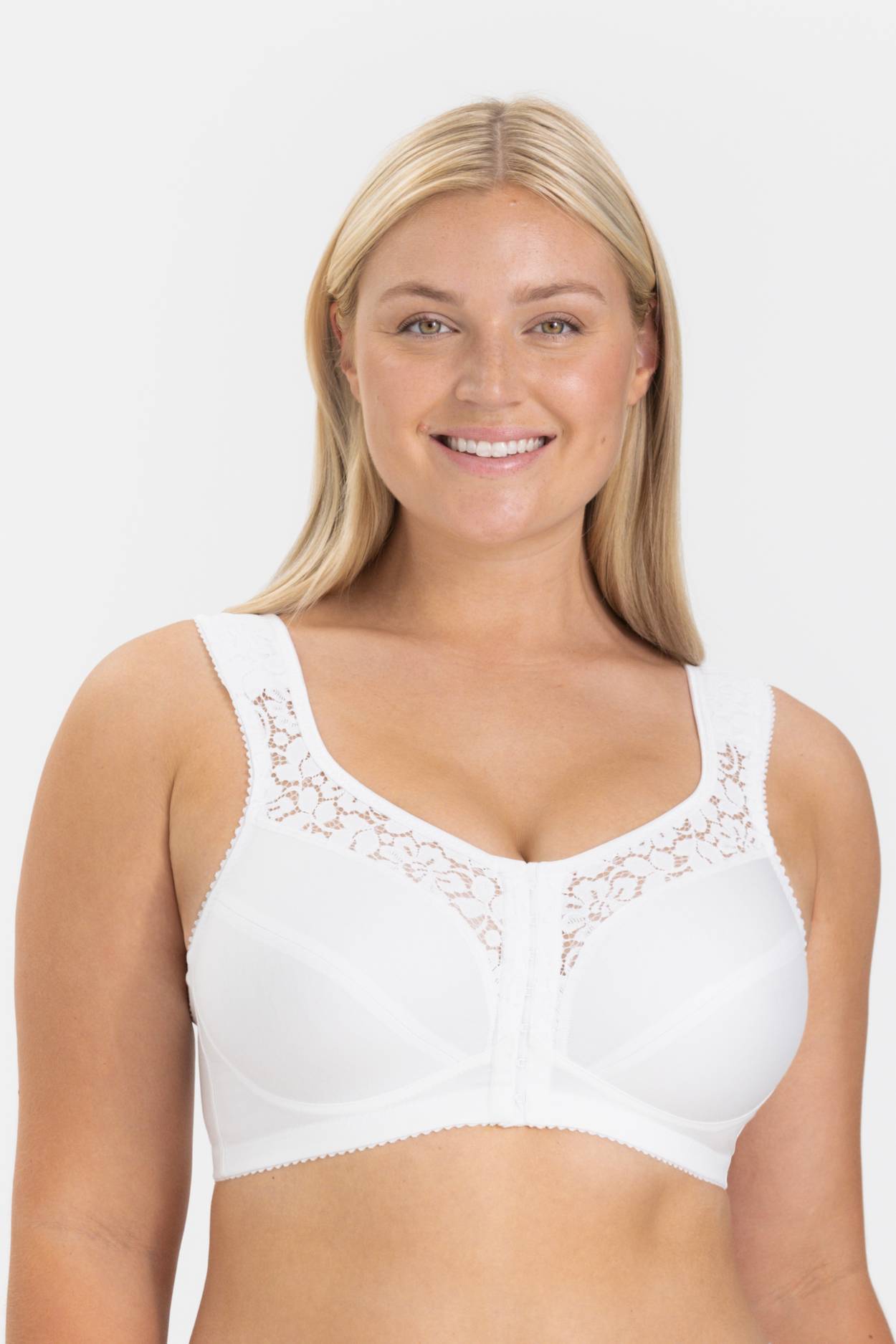 Cotton Lace Front Fastening Bra Made From Cotton And Lace Miss Mary