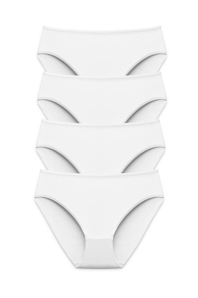 4 Pack Basic Cotton Tai Panty White